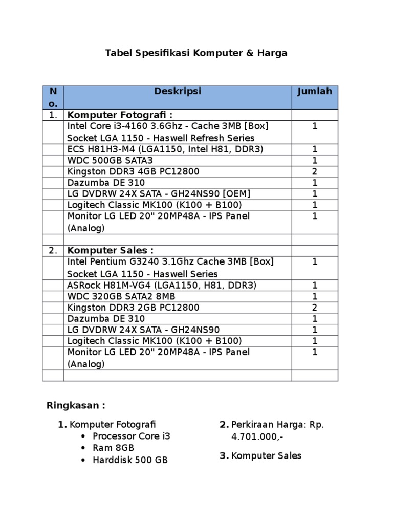 Komputer dan Harga | PDF