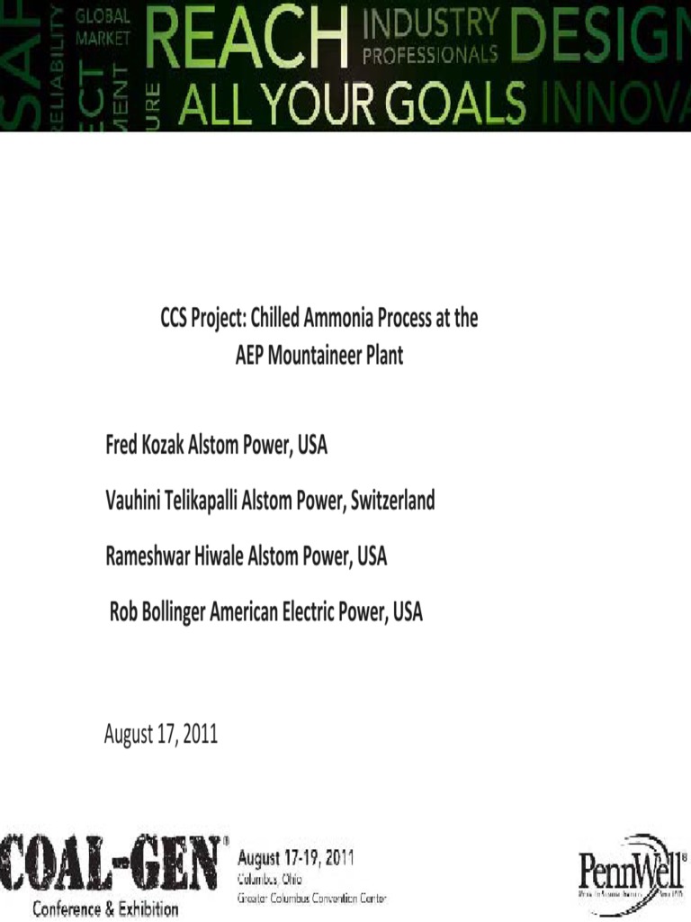 Chilled Ammonia CO2 Capture Process at AEP Mountaineer | PDF | Carbon ...