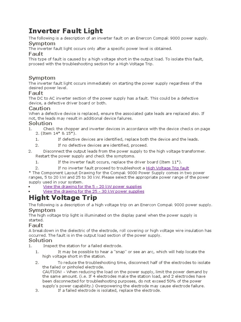 Inverter Fault Light Troubleshooting Guide | PDF | Power Supply | Power ...