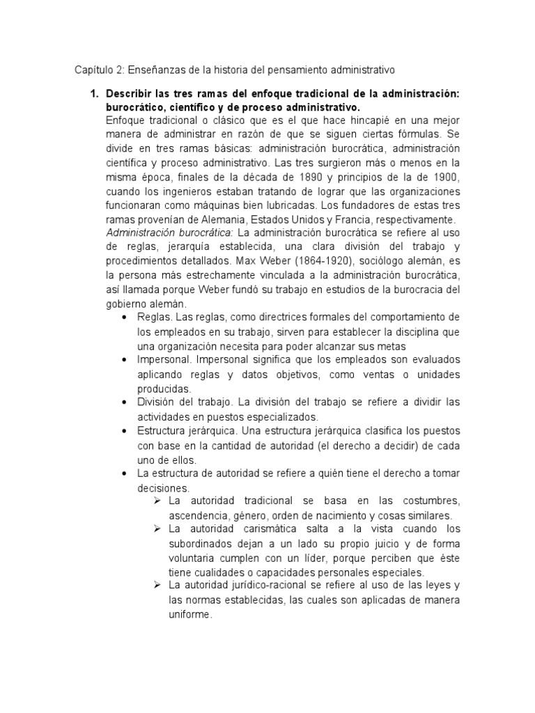 Resumen Cap 2 Administracion Don Hellriegel | PDF | Burocracia ...