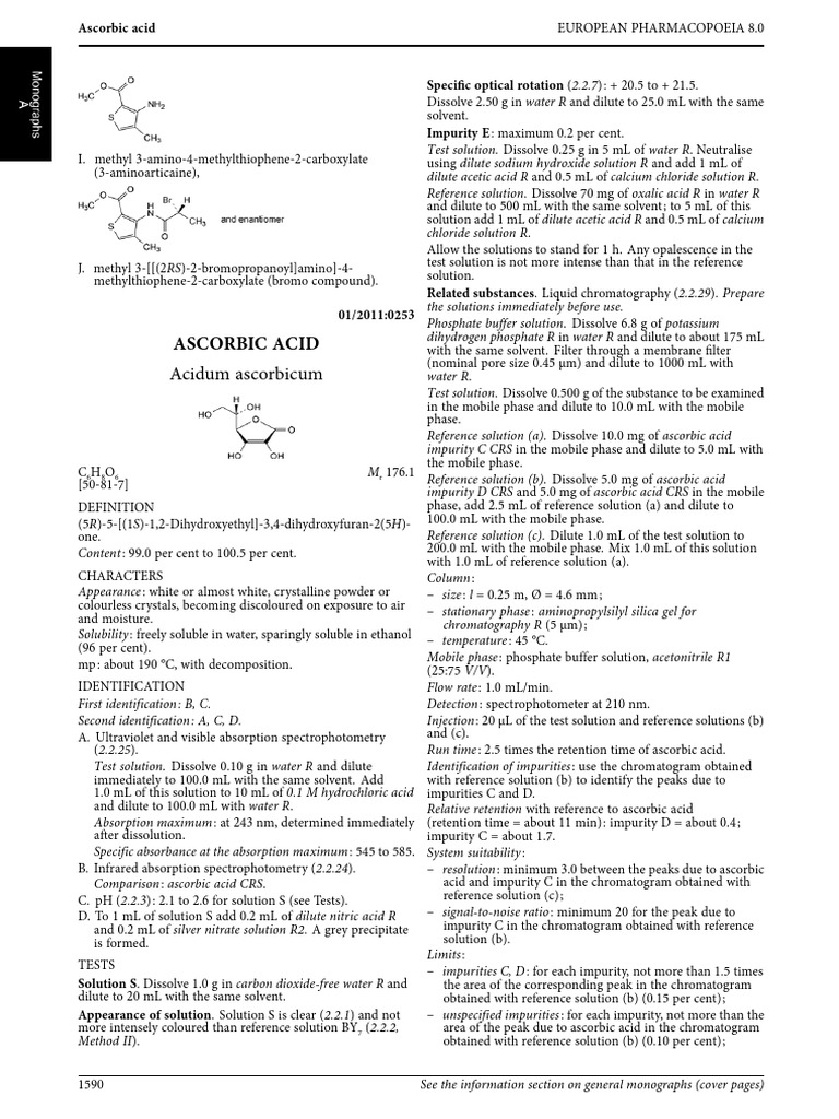 Ascorbic Acid | PDF | Chromatography | Solution