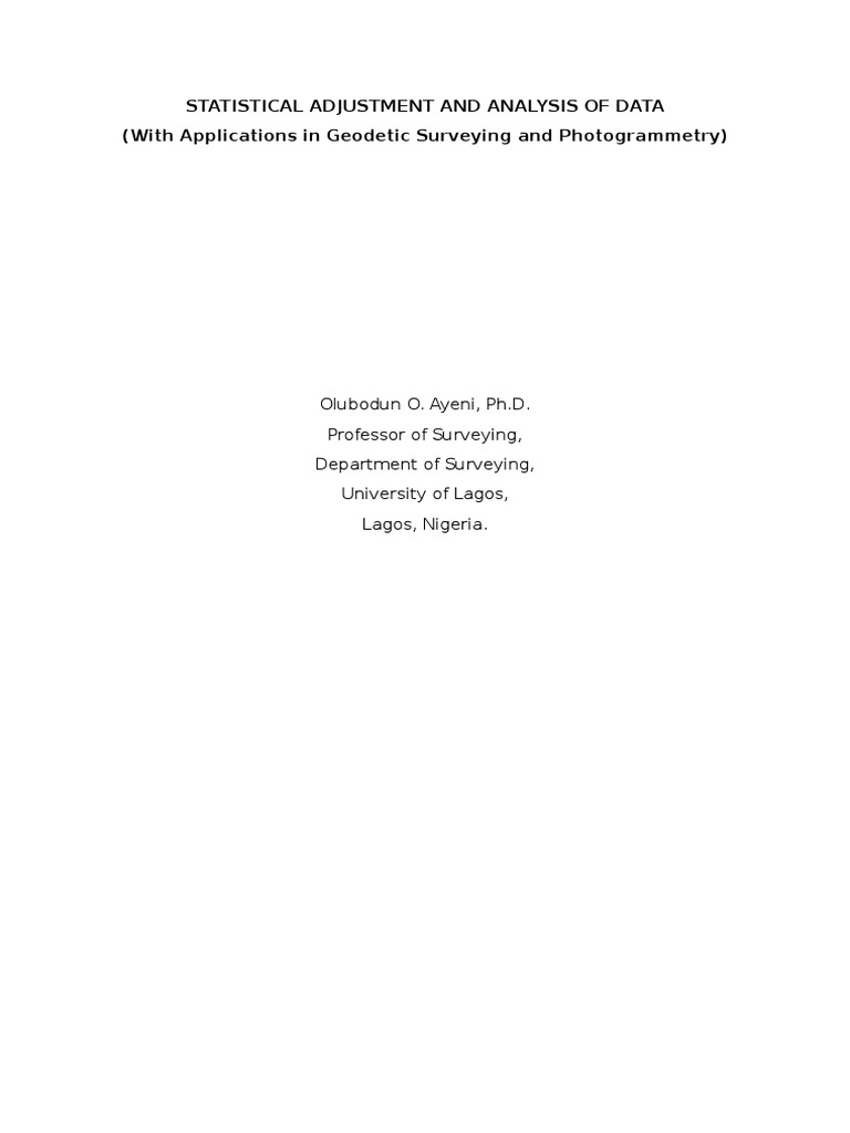 Adjustment Computation | PDF | Least Squares | Matrix (Mathematics)