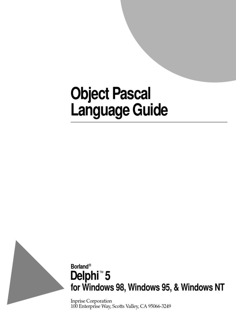 Delphi 5 Object Pascal Language Guidepdf Class Computer Programming Parameter Computer 4988