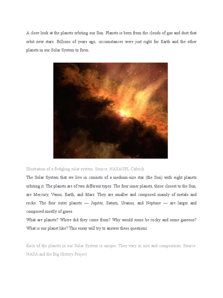 Essay About Solar System | PDF | Solar System | Planets