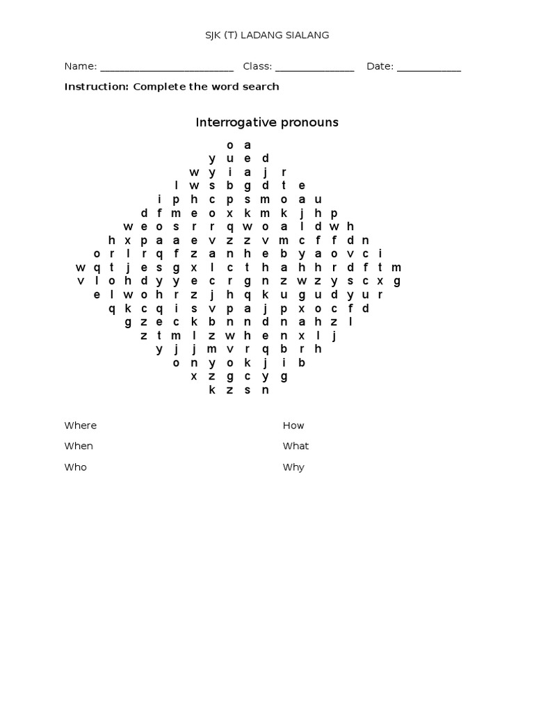 Instruction: Complete The Word Search | PDF | Language Arts ...