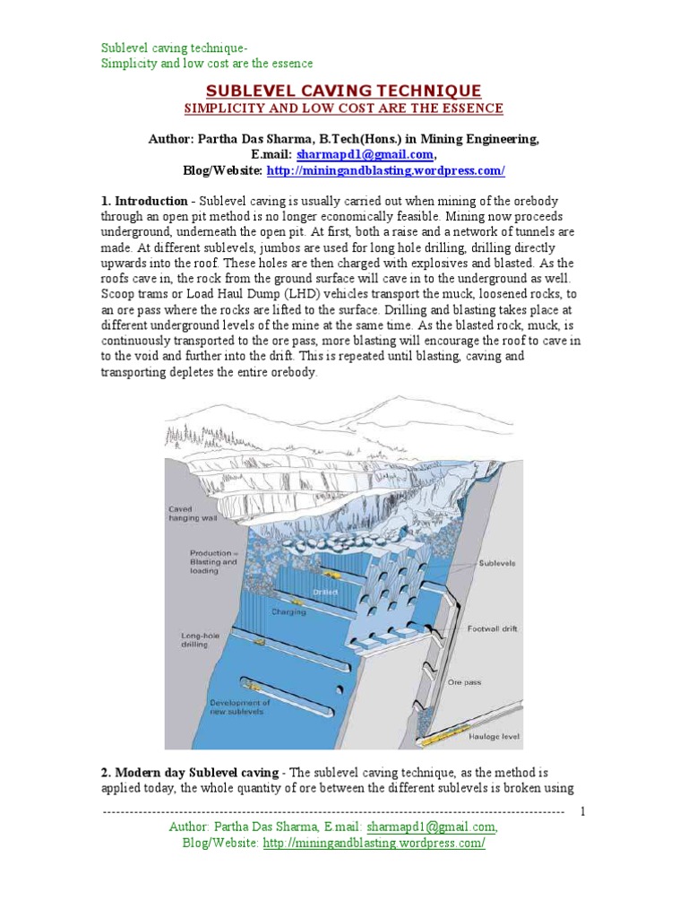 Sublevel Caving Technique | Mining | Drilling Rig