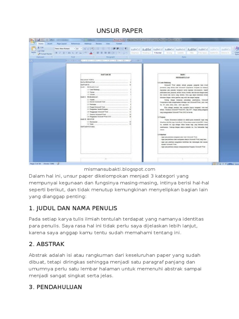 Unsur Penting dalam Penulisan Paper | PDF | Karier & Perkembangan | Seni
