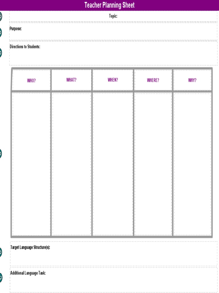 Teacher and Student Planning Sheet | PDF