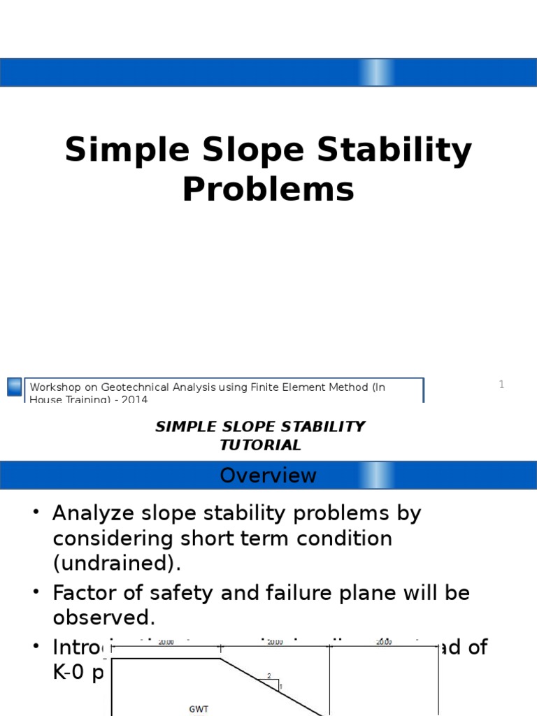Simple Slope Stability Problems | PDF | Geotechnical Engineering | Physics