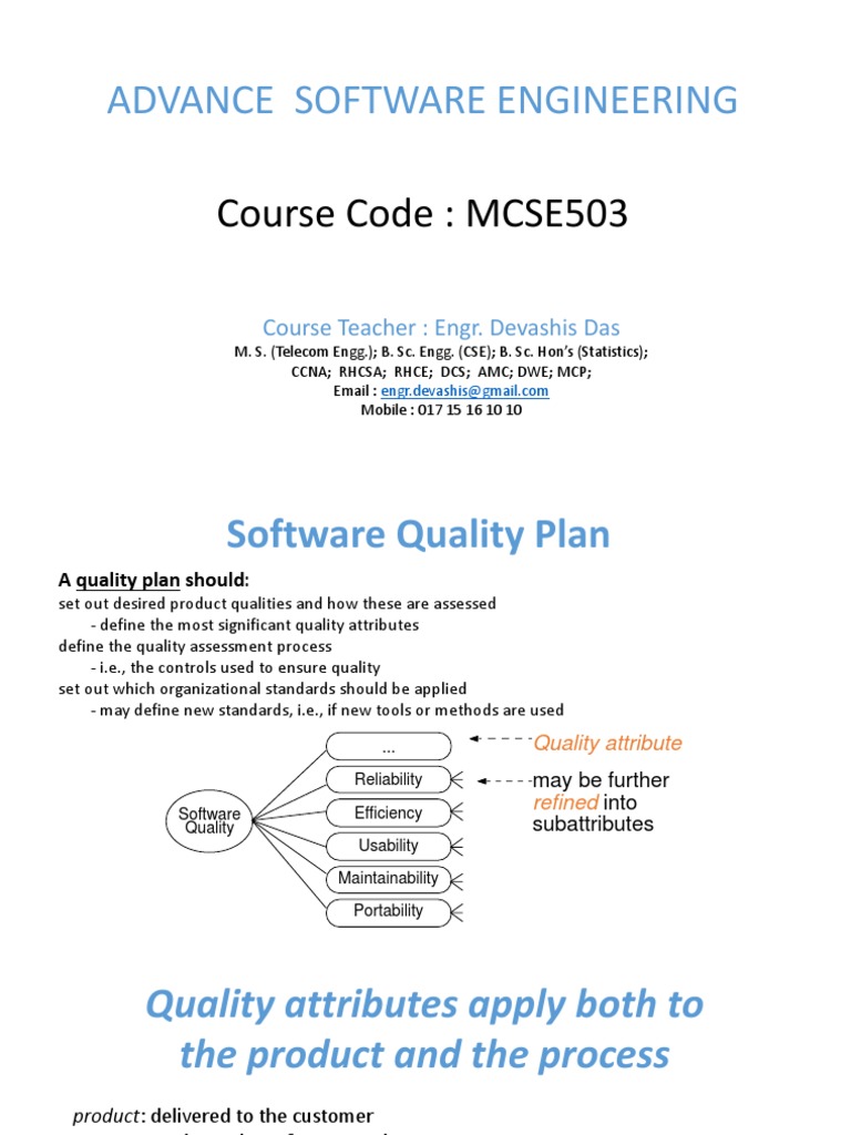 Advance Software Engineering: Course Code: MCSE503 | PDF | Verification ...