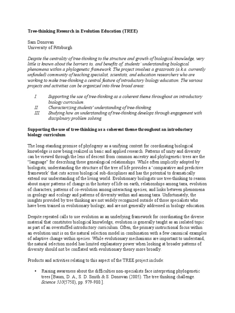 Donovan TREE | PDF | Biology | Evolution