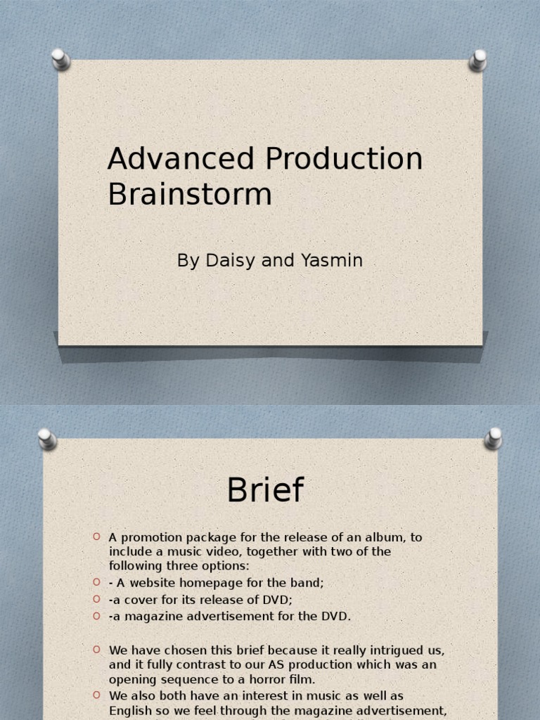 Advanced Production Brainstorm | PDF