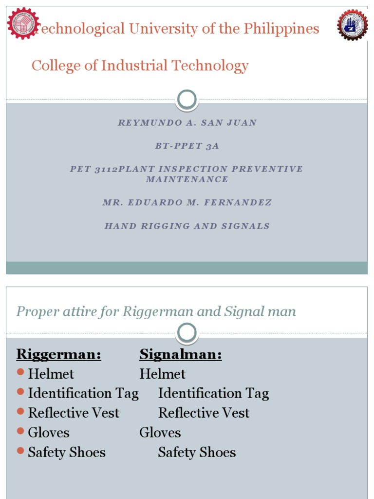 Hand Rigging and Signals | PDF | Crane (Machine) | Equipment