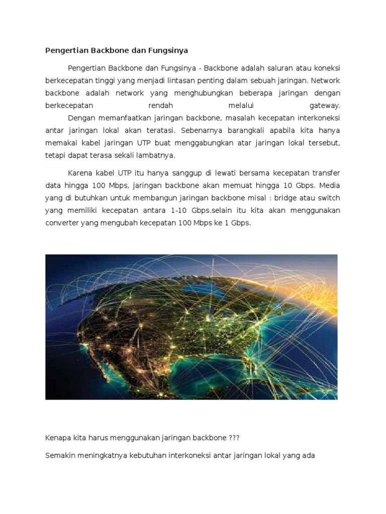 Pengertian Backbone Dan Fungsinya | PDF | Teknologi & Rekayasa