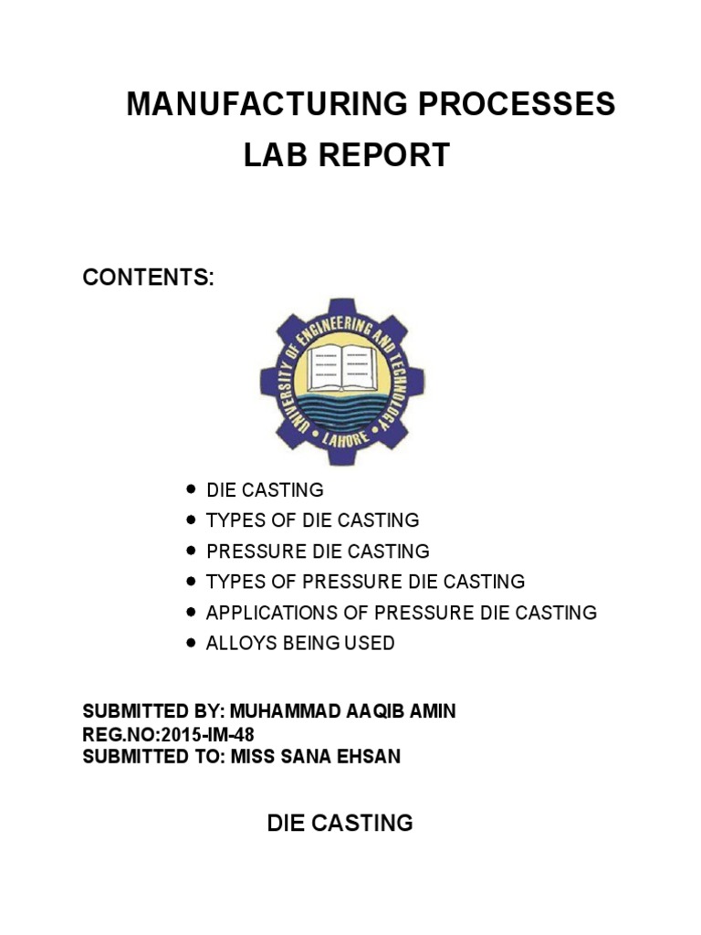 Lab Report Die Casting | PDF | Casting (Metalworking) | Building ...