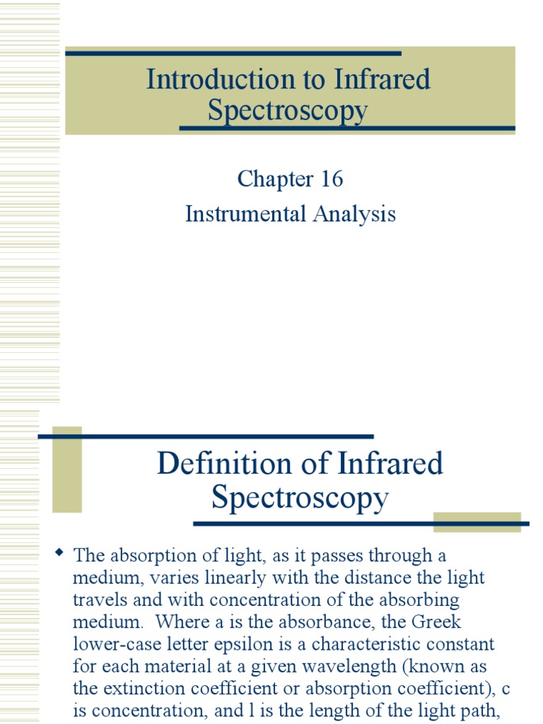 Introduction to Infrared Spectroscopy | PDF