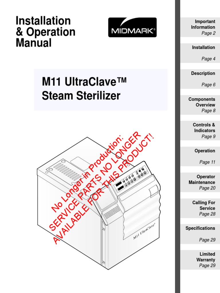 Midmark M11 Classic Series - Operation - Install Manual PDF | PDF ...