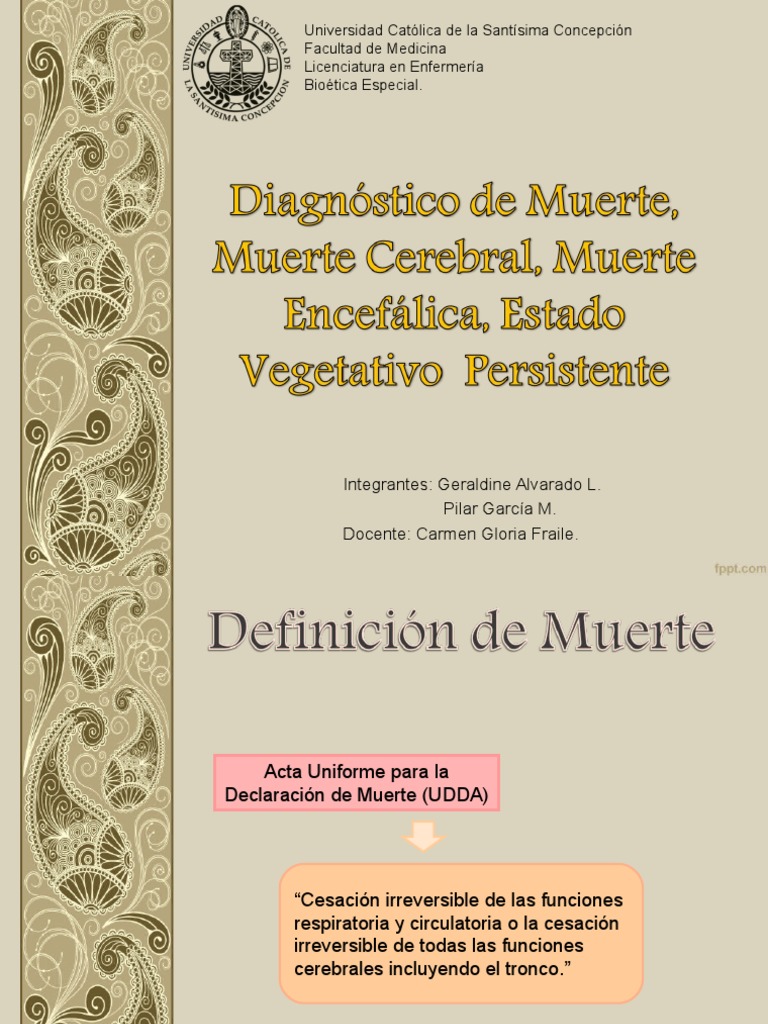 Diagnostico de Muerte - Estado Vegetativo Persistente | PDF | Muerte | Especialidades Medicas