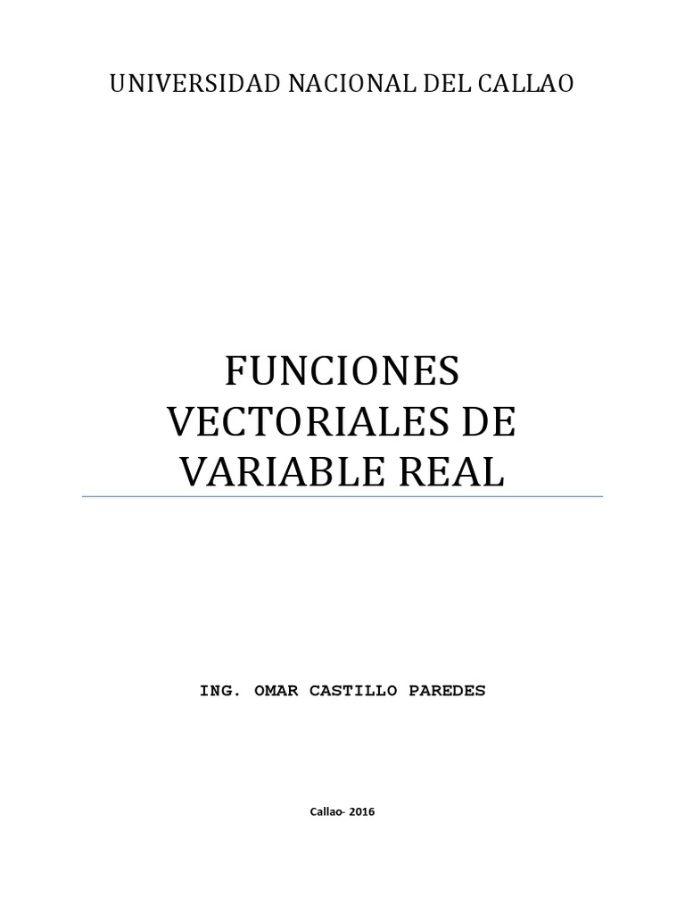 Funciones Vectoriales de Variable Real | PDF | Aceleración | Curva