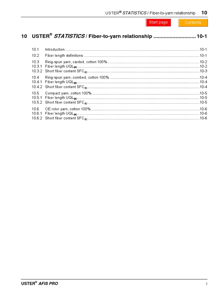 10-Uster Statistics - Fiber To Yarn Relationship PDF | PDF | Yarn | Spinning (Textiles)