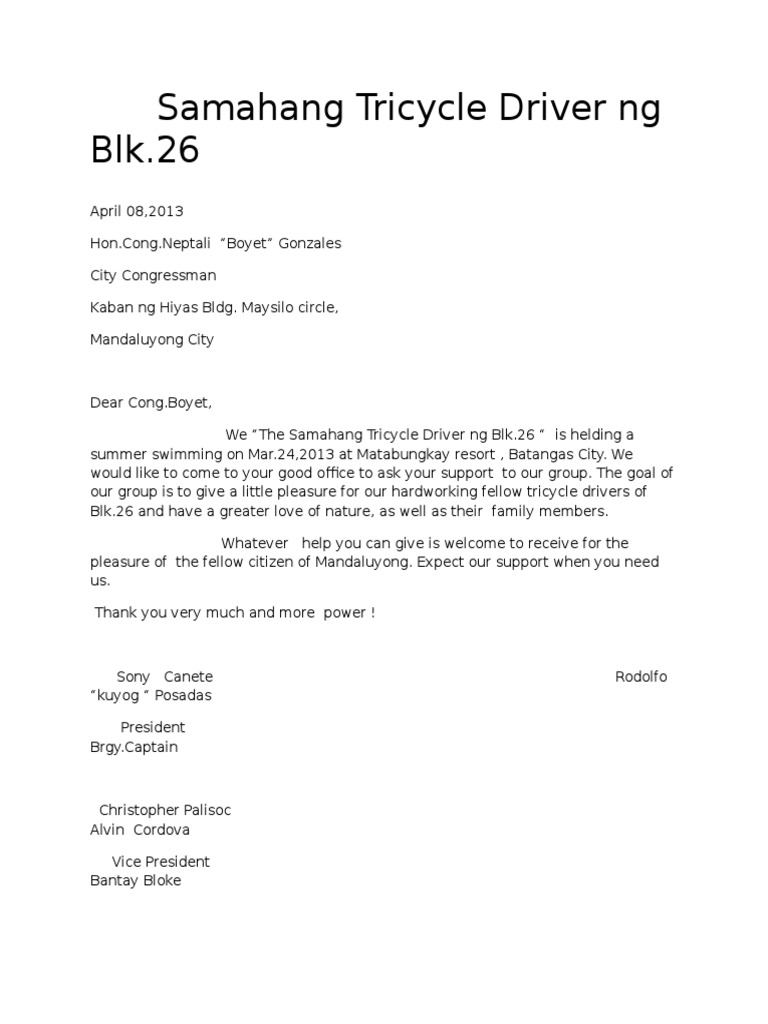 Samahang Tricycle Driver ng Blk.docx Samahang Tricycle Driver ng Blk.docx