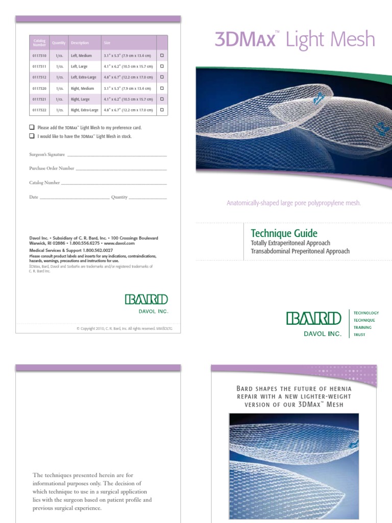 3dmax Light Mesh: Technique Guide | PDF | Surgical Procedures | Surgery