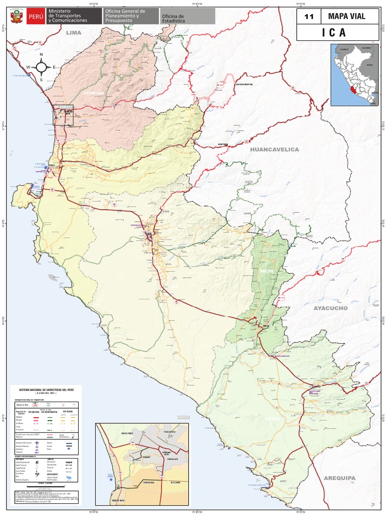 Mapa Red Vial Ica PDF | PDF | Perú