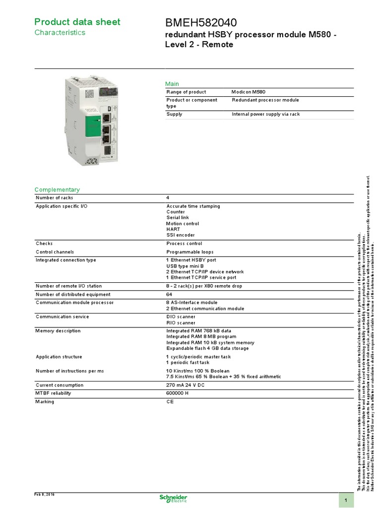 Modicon_M580_BMEH582040 | Random Access Memory | Computer Data