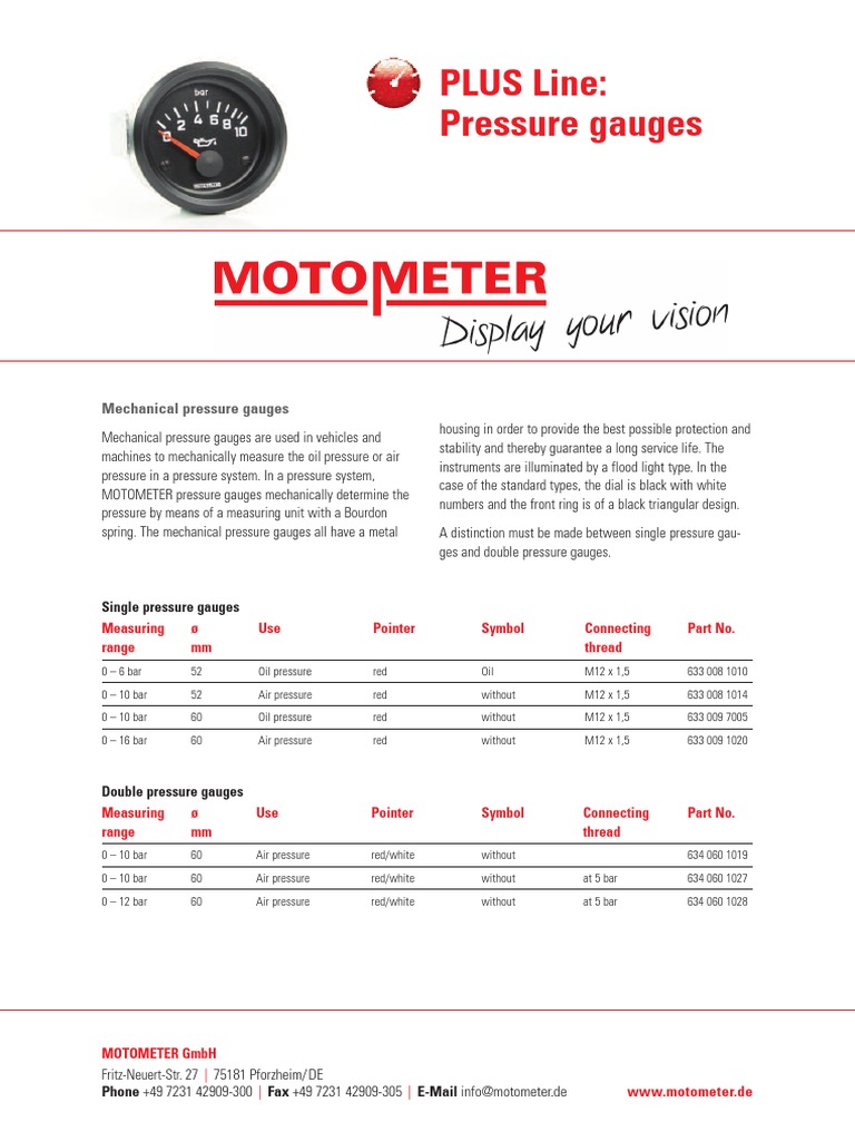 Pressure Gauges | PDF | Pressure Measurement | Equipment