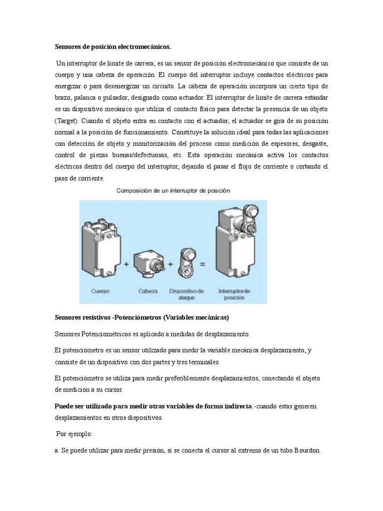 Sensores de Posición Electromecánicos | PDF | Sensor | Ligero
