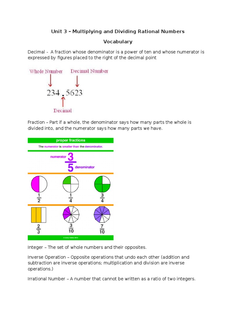 Multiplying & Dividing Rational Numbers | PDF | Teaching Methods ...