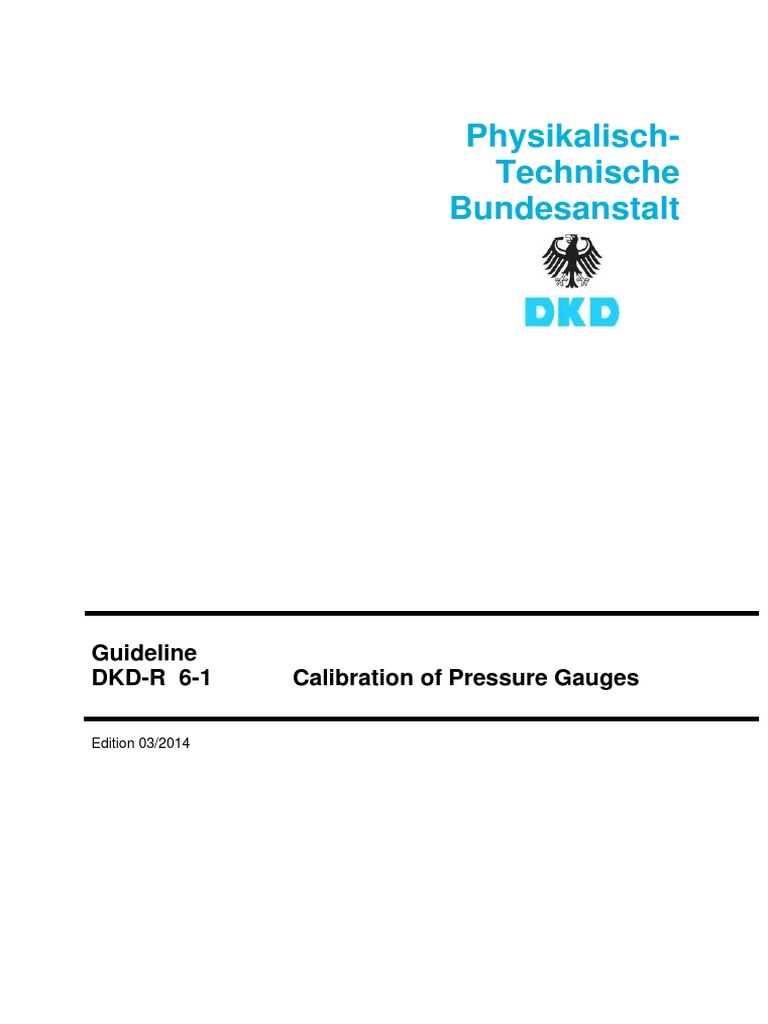 DKD-R 6-1 2016 | PDF | Calibration | Pressure Measurement