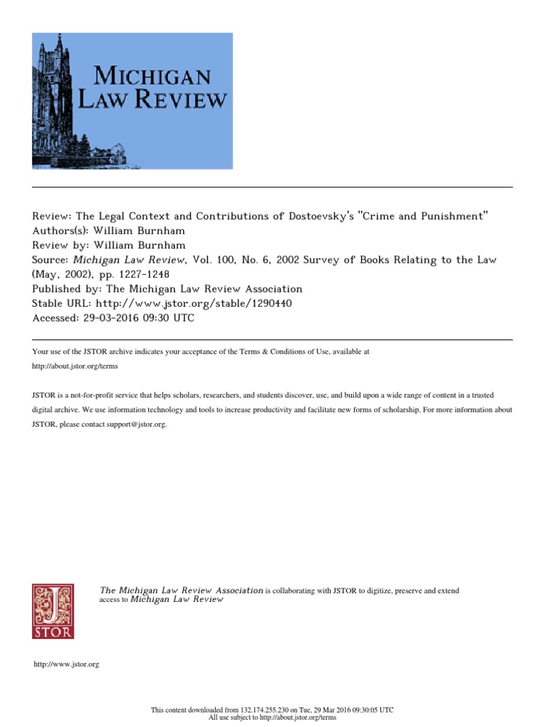 The Legal Context and Cntributions of Crime and Punishment | PDF ...