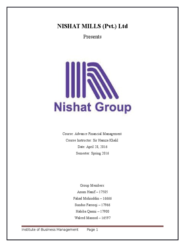 Nishat Mills (Afm Report) | PDF | Bonds (Finance) | Capital Asset Pricing Model
