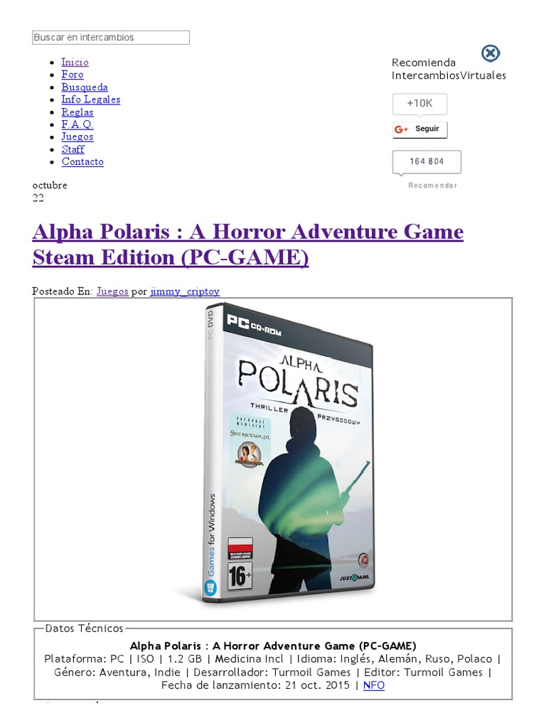Alpha Polaris - A Horror Adventure Game Steam Edition (PC-GAME ...