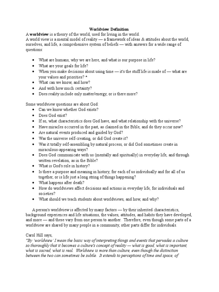 Worldview | PDF