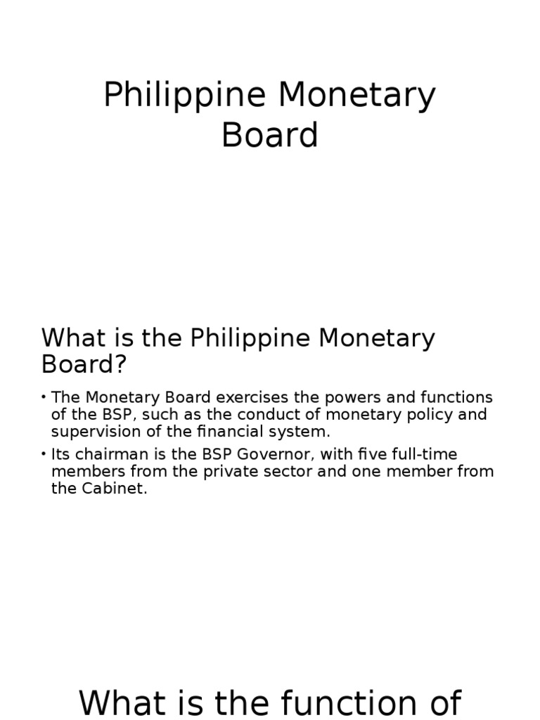Philippine Monetary Board | PDF | Virtue | Justice