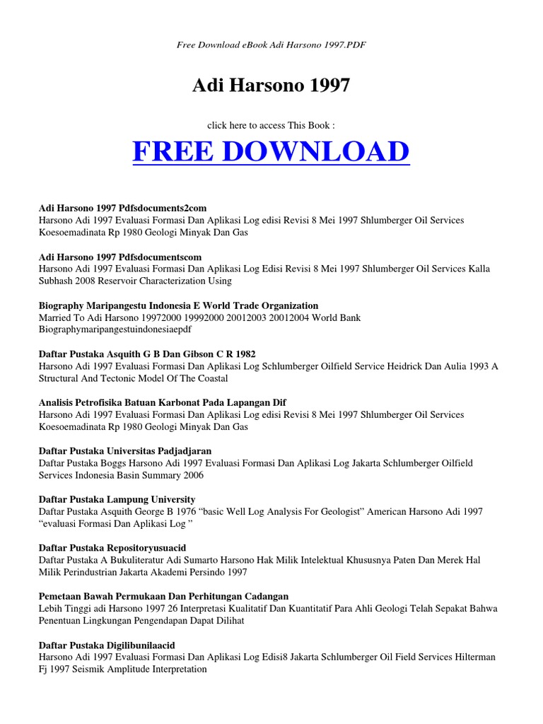 Adi Harsono 1997 | PDF