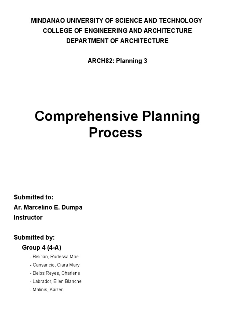 Comprehensive Plan Process MUSTER | PDF | Government | Business