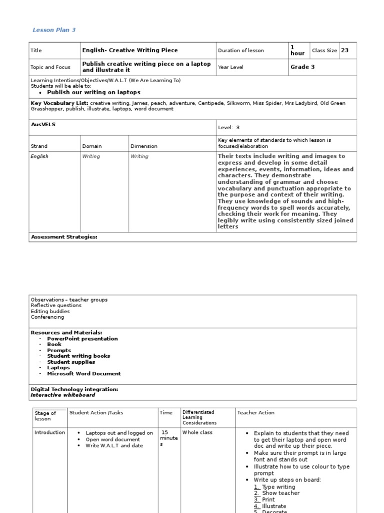 English-Creative Writing Piece 1 Hour 23 Publish Creative Writing Piece ...