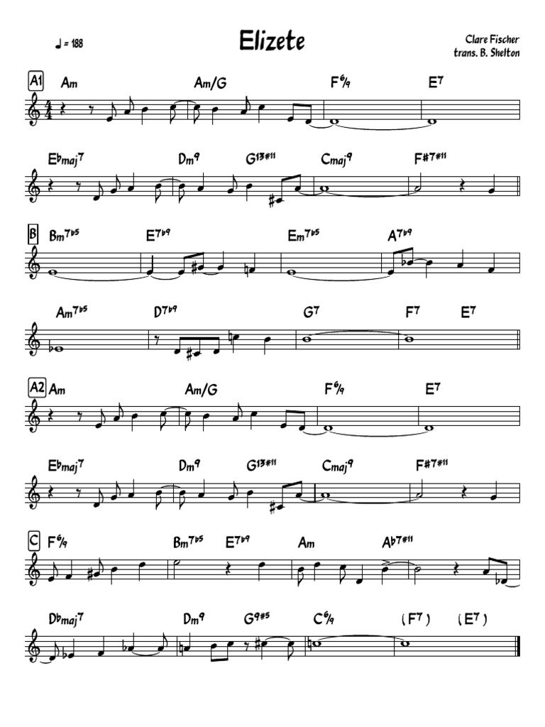 Elizete (Clare Fischer) - Leadsheet | PDF