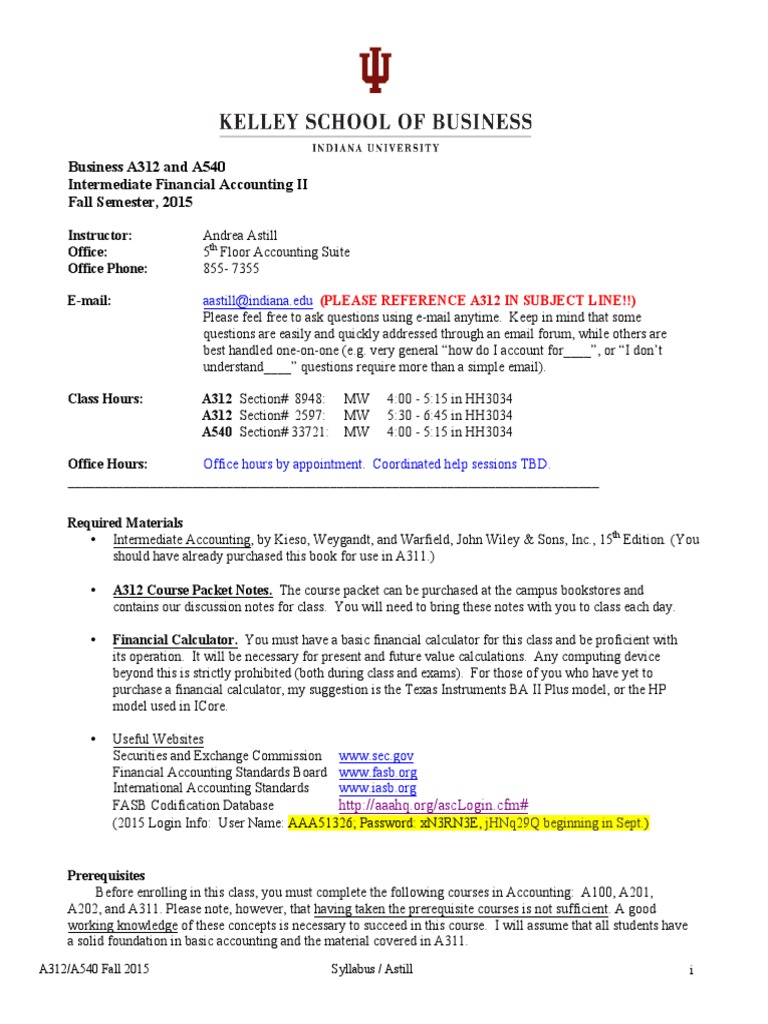 A312 Syllabus | PDF | Certified Public Accountant | Test (Assessment)