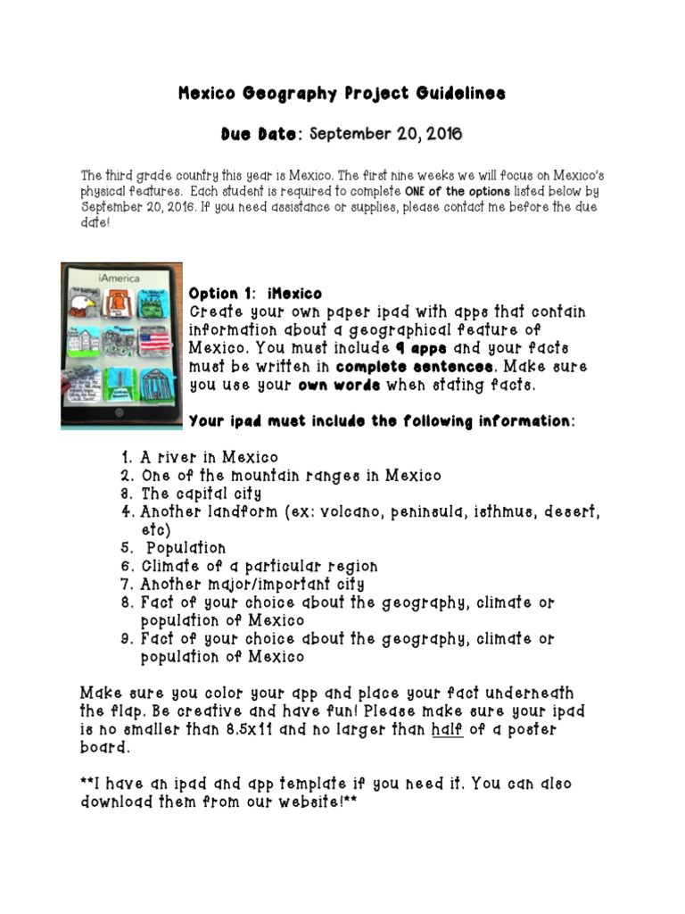 Mexico Geography Project 2016 | PDF | Social Science