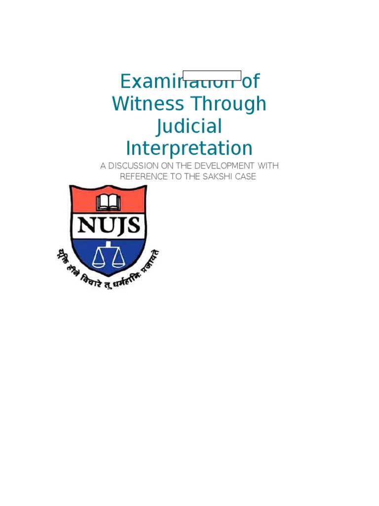 Examination of Witnesses | PDF | Cross Examination | Witness