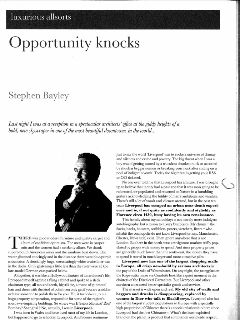 Opportunity Knocks: Stephen Ayley | PDF