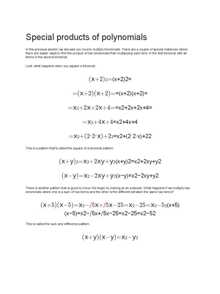 Special Products of Polynomials | PDF | Algorithms | Discrete Mathematics