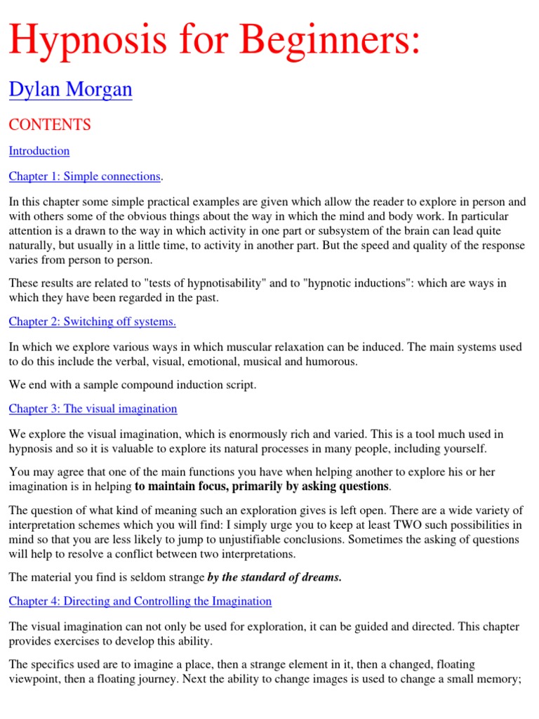Hypnosis For Beginners + The Principles of Hypnotherapy, by Dylan Morgan PDF | PDF