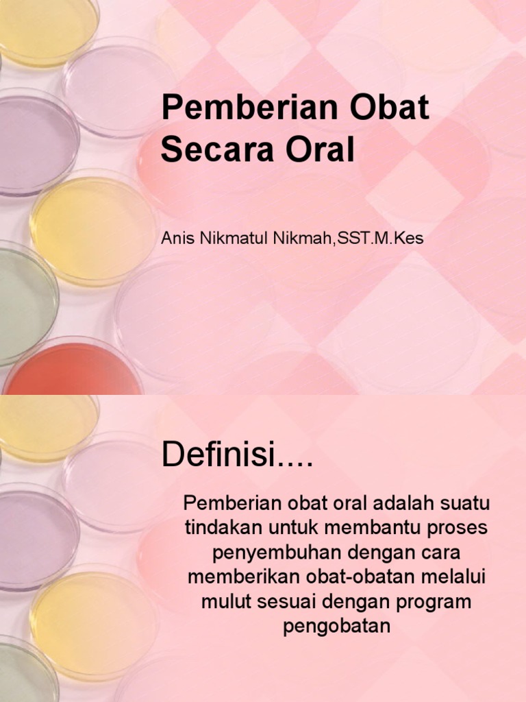 Pemberian Obat Secara Oral: Panduan Lengkap | PDF | Kesehatan Holistik ...