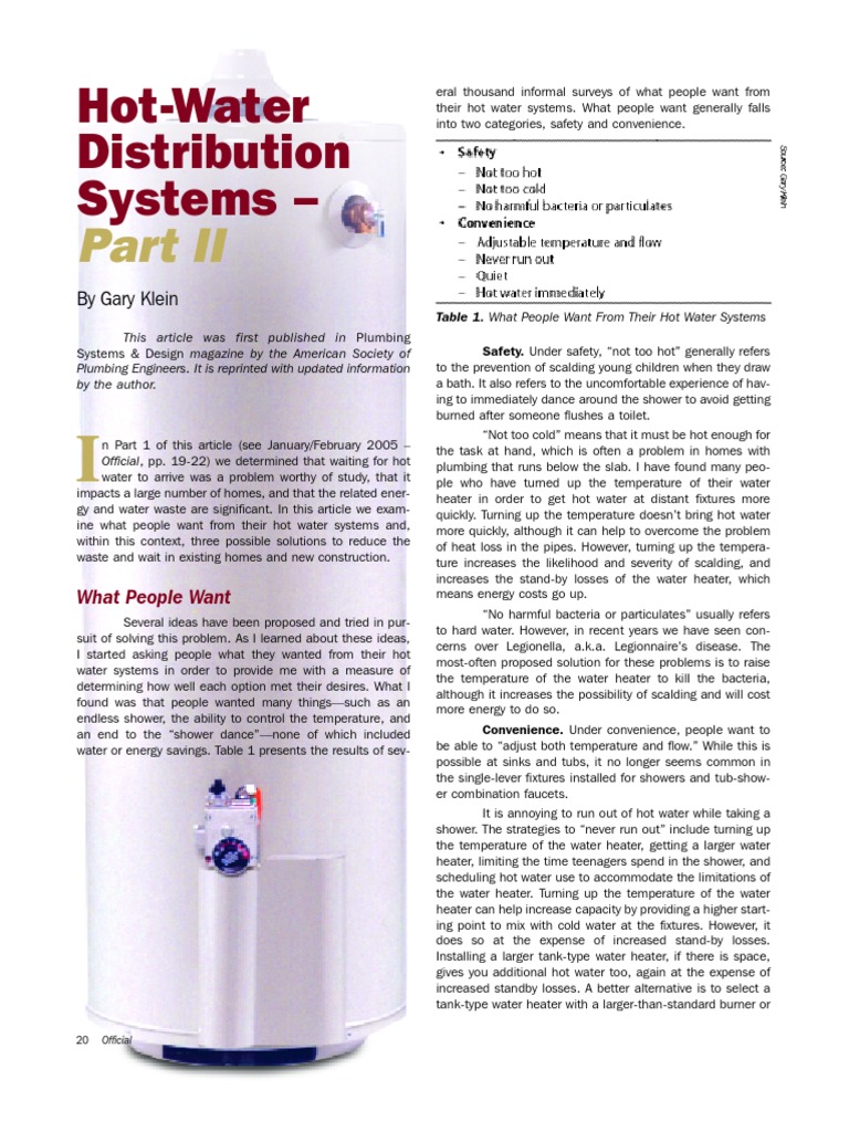 Hot Water Distribution Part 2 | PDF | Water Heating | Hvac
