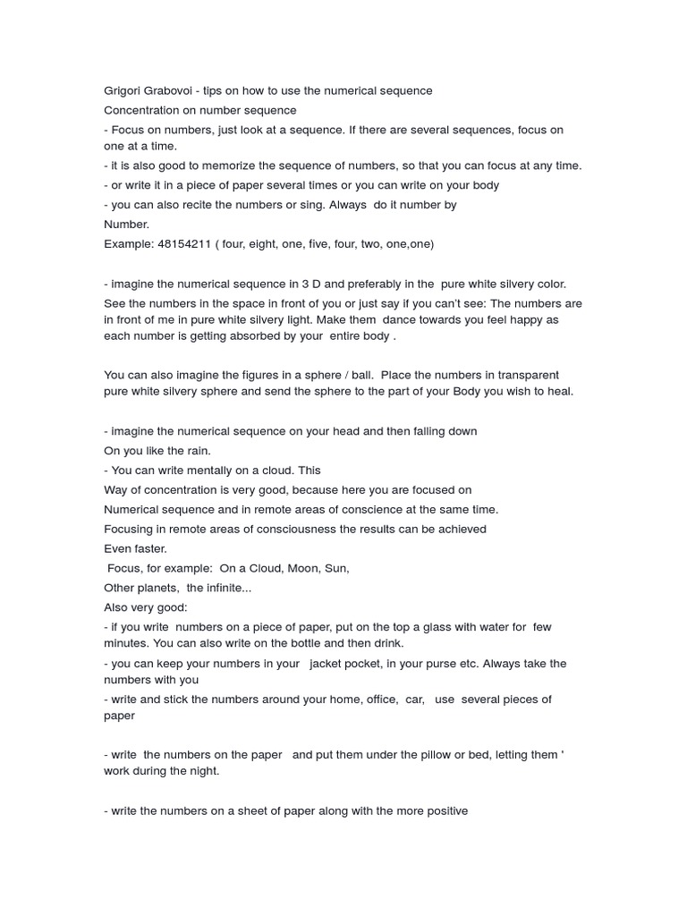 Grigori Grabovoi Instructions How to Work With Numbers | Nature